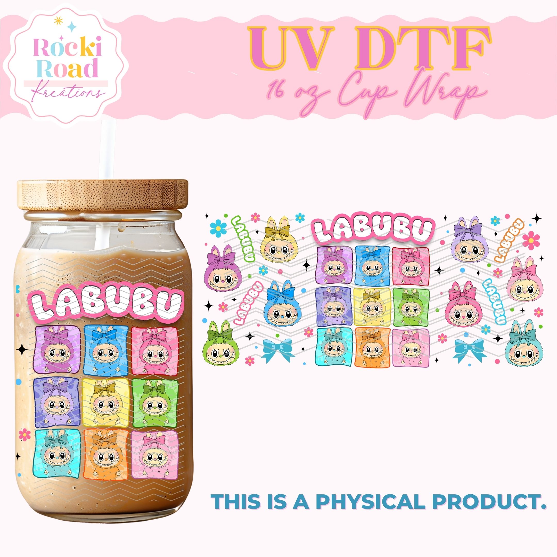 6923 - Labubu Squares | Cup Wrap | Rocki Road Kreations, LLC.