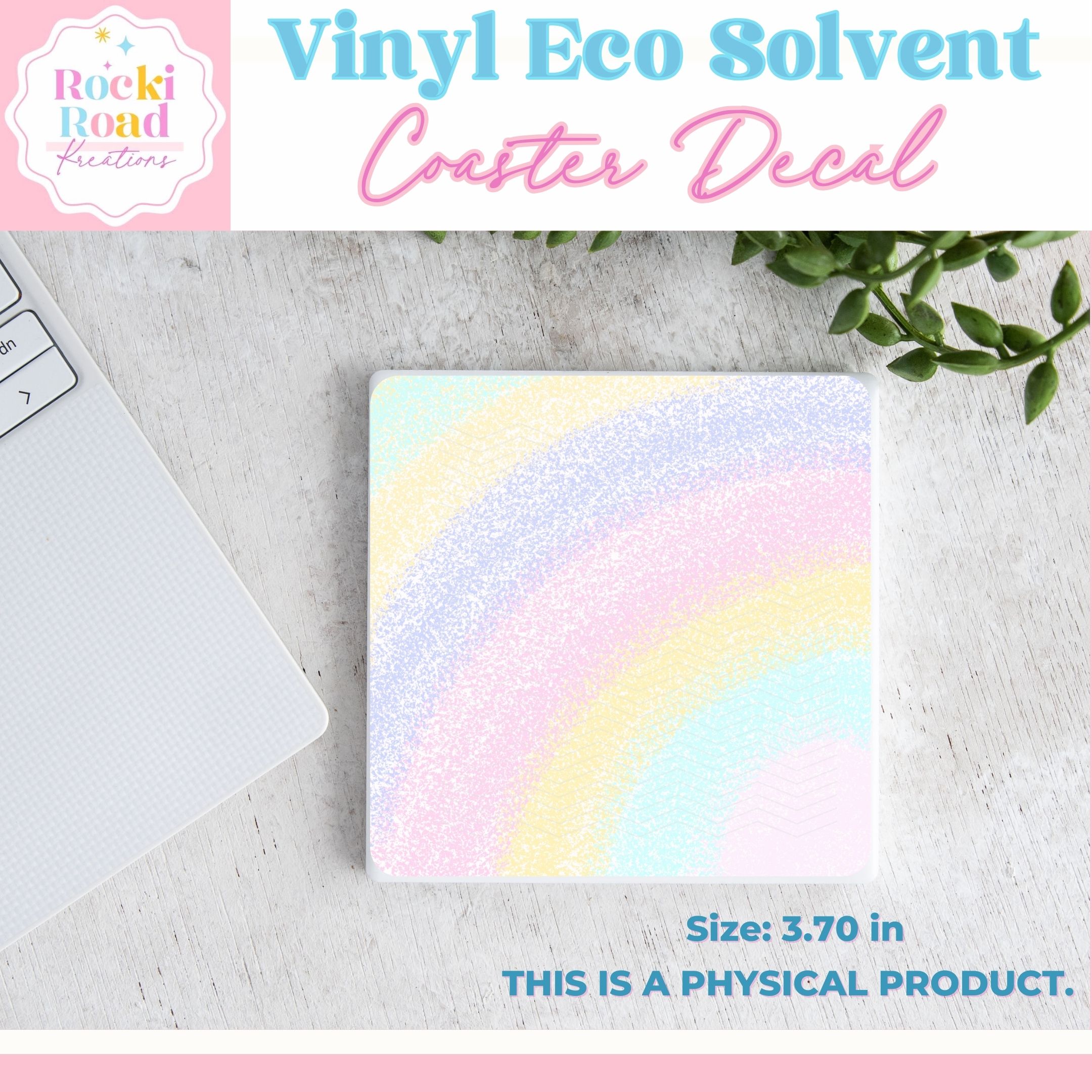 0958 - Pastel Rainbow | Coaster Decal | Rocki Road Kreations, LLC.