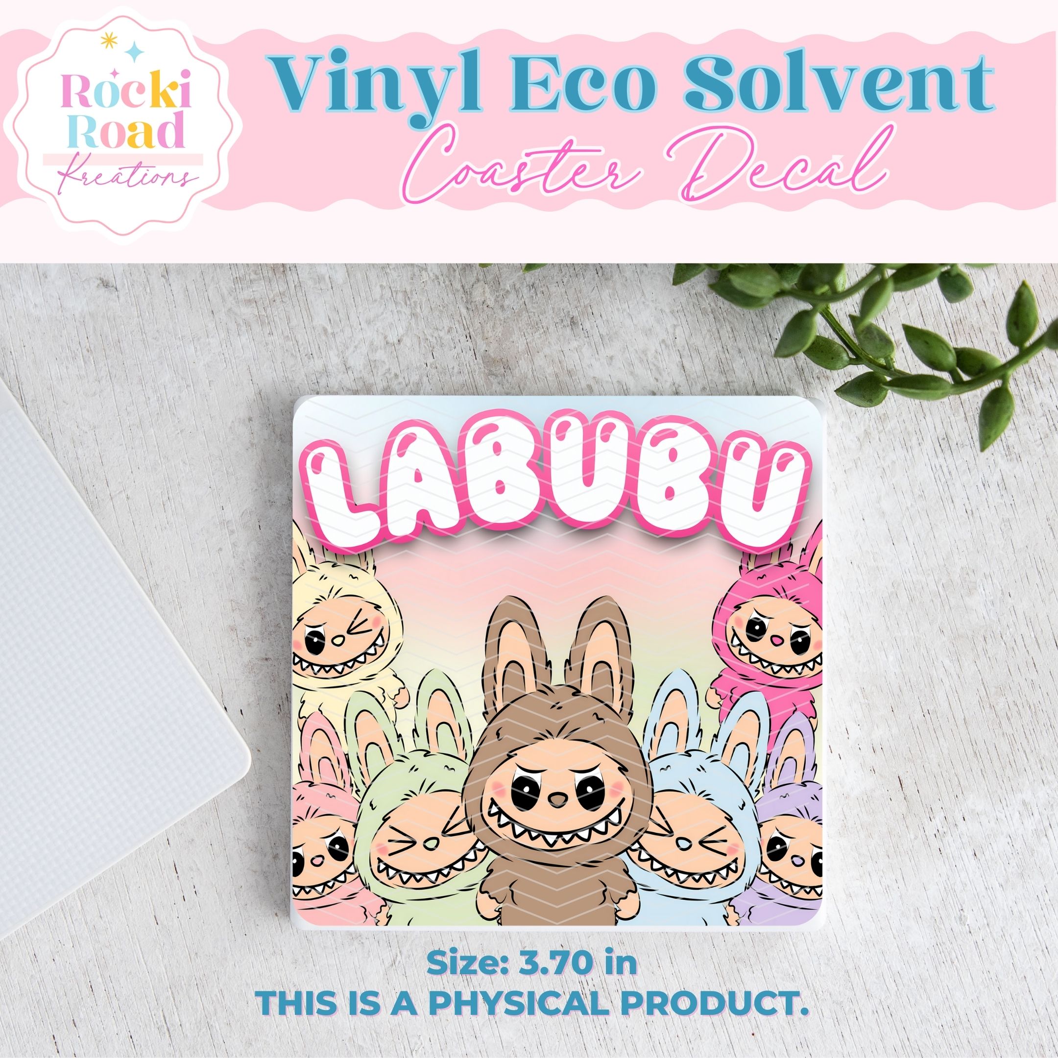 0481 - Labubu | Coaster Decal | Rocki Road Kreations, LLC.