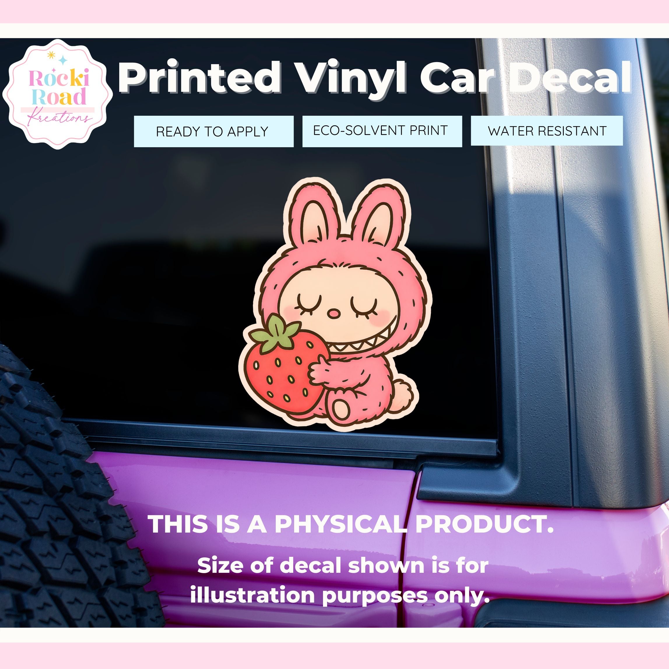 Strawberry Labubu Decal | Rocki Road Kreations, LLC.